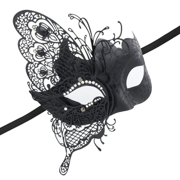 Accessories | Venetian Butterfly Masquerade Party Mask Black | Poshmark